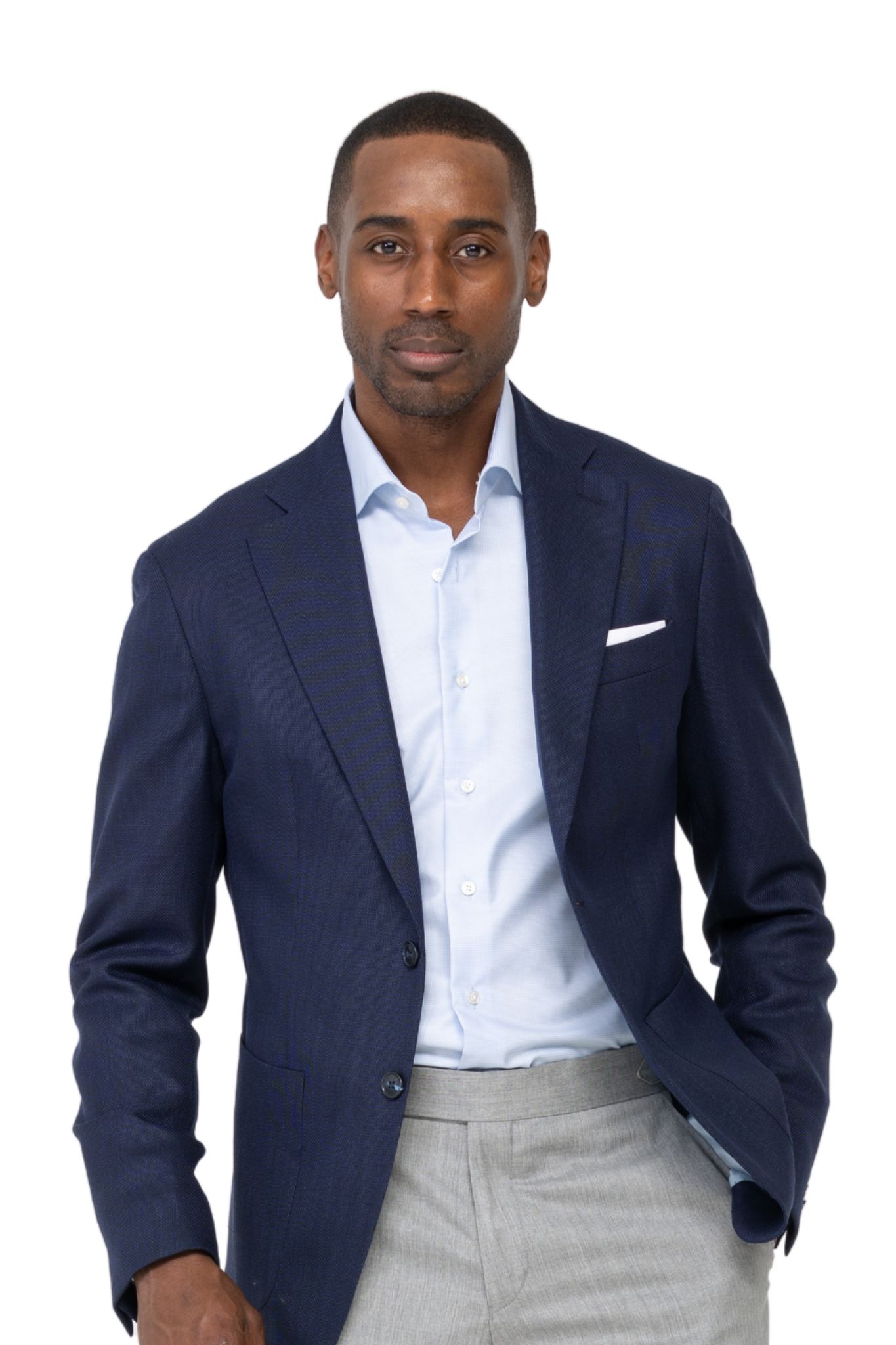 Mismatched suit with blue jacket - Blandin & Delloye